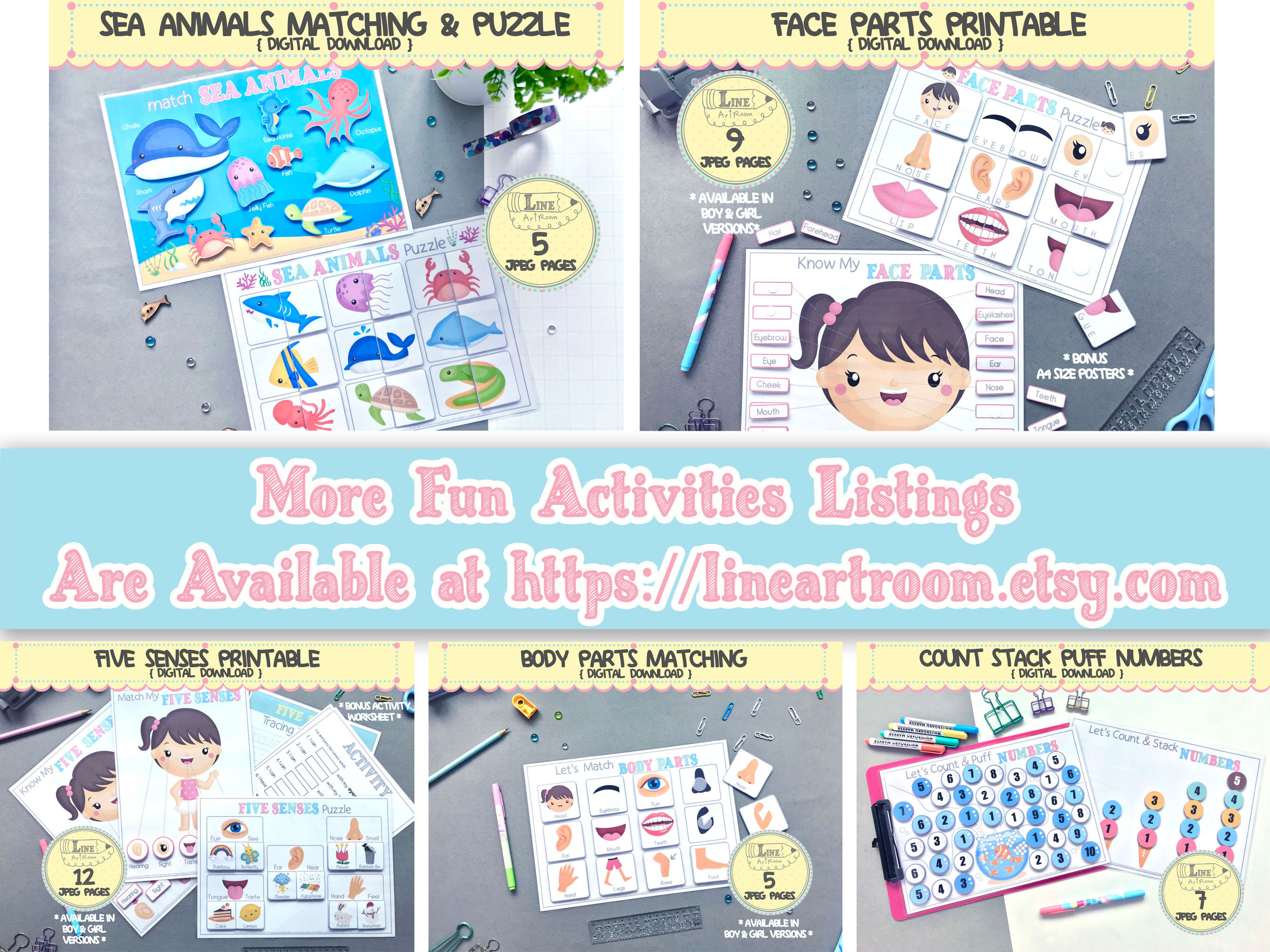 Five Senses Sorting Activity Cards. Body Puzzle. Body Parts Busy Book ...