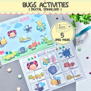 Bugs Preschool Matching & Picture Puzzle. Animal Puzzle - Etsy