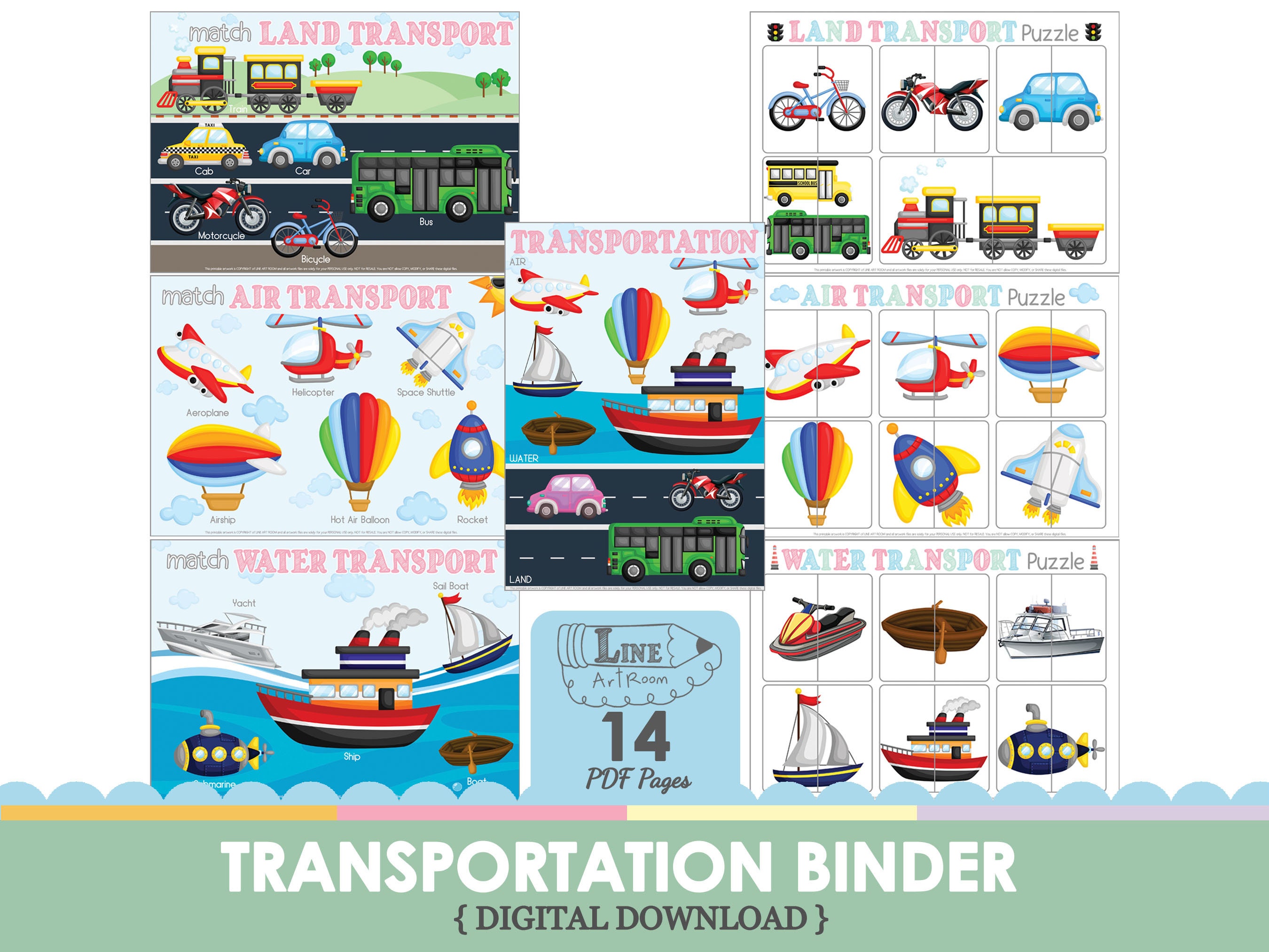 Transportation Learning Binder as Downloadable Toddler Activities ...