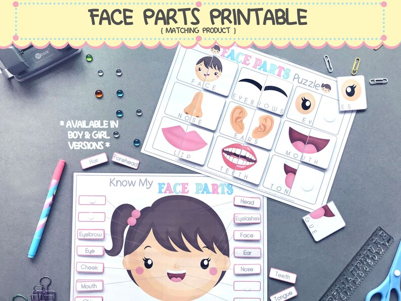 Five Senses Sorting Activity Cards. Body Puzzle. Body Parts - Etsy