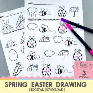 Observe & Draw Missing Parts of Spring Easter Element is Fun Seasonal ...
