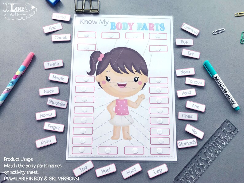 Body Parts Printable as Downloadable Toddler Activities. Montessori ...