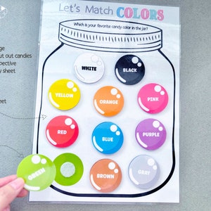 Educational Color Sorting Jar Hands on Activities for Kids, Preschool ...
