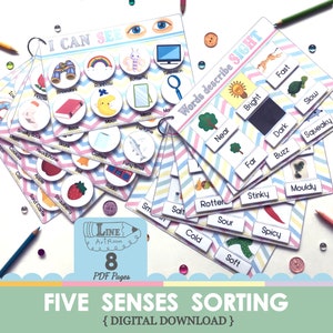 Five Senses Sorting Activity Cards. Body Puzzle. Body Parts Busy Book ...