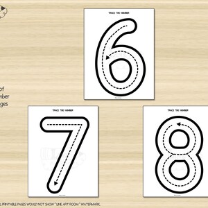11 Large Outline Numbers Tracing Activities Worksheets for Kids, Learn ...
