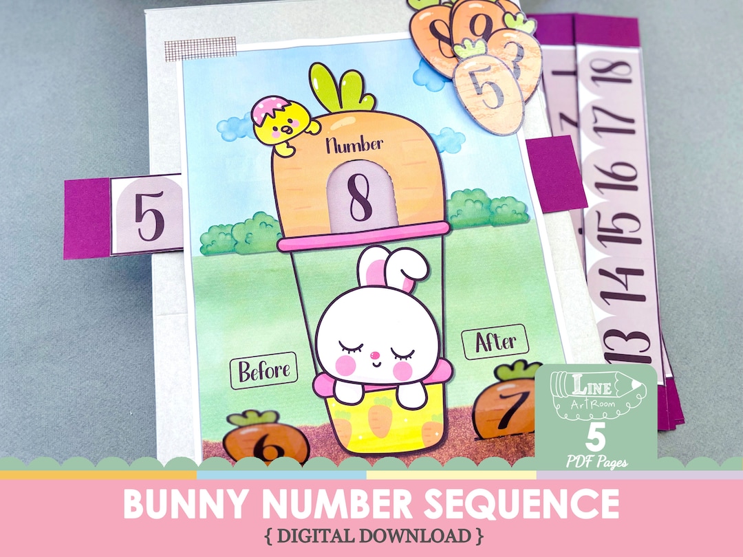 Bunny Theme Preschool Number Sequence Spring Activity for Kids. Number ...
