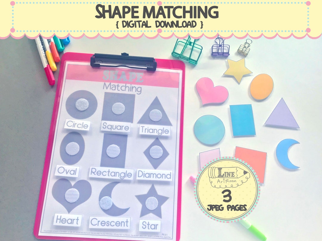 Learning Shapes Matching Montessori Printable for Toddler - Etsy