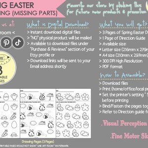Observe & Draw Missing Parts of Spring Easter Element is Fun Seasonal ...