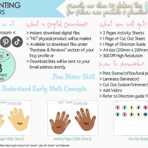 Counting Fingers Number Matching Printable Toddler Activity Kit ...