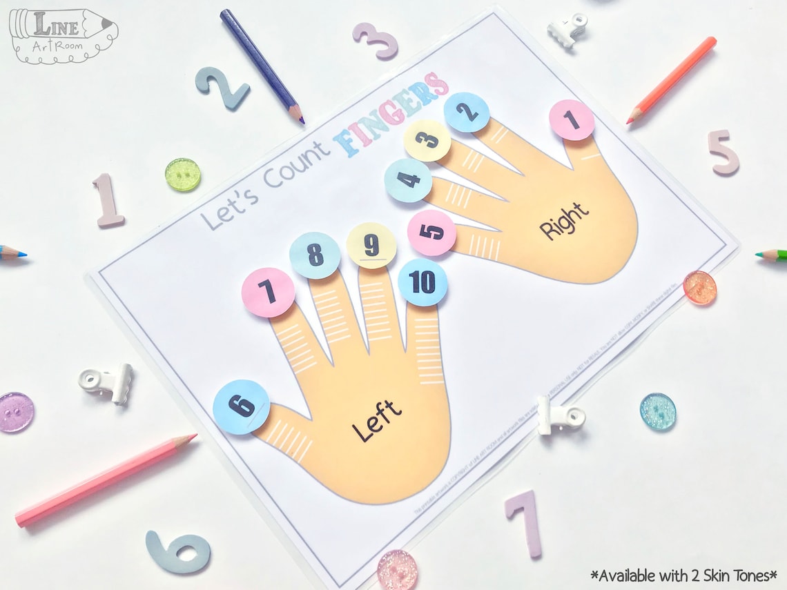 Counting Fingers Number Matching Printable Toddler Activity - Etsy