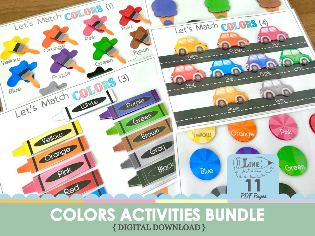 Color Activities for Kids Busy Book Toddler Printable Color Matching ...