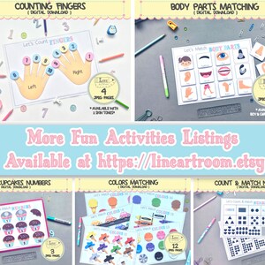 Counting Fingers Number Matching Printable Toddler Activity Kit ...