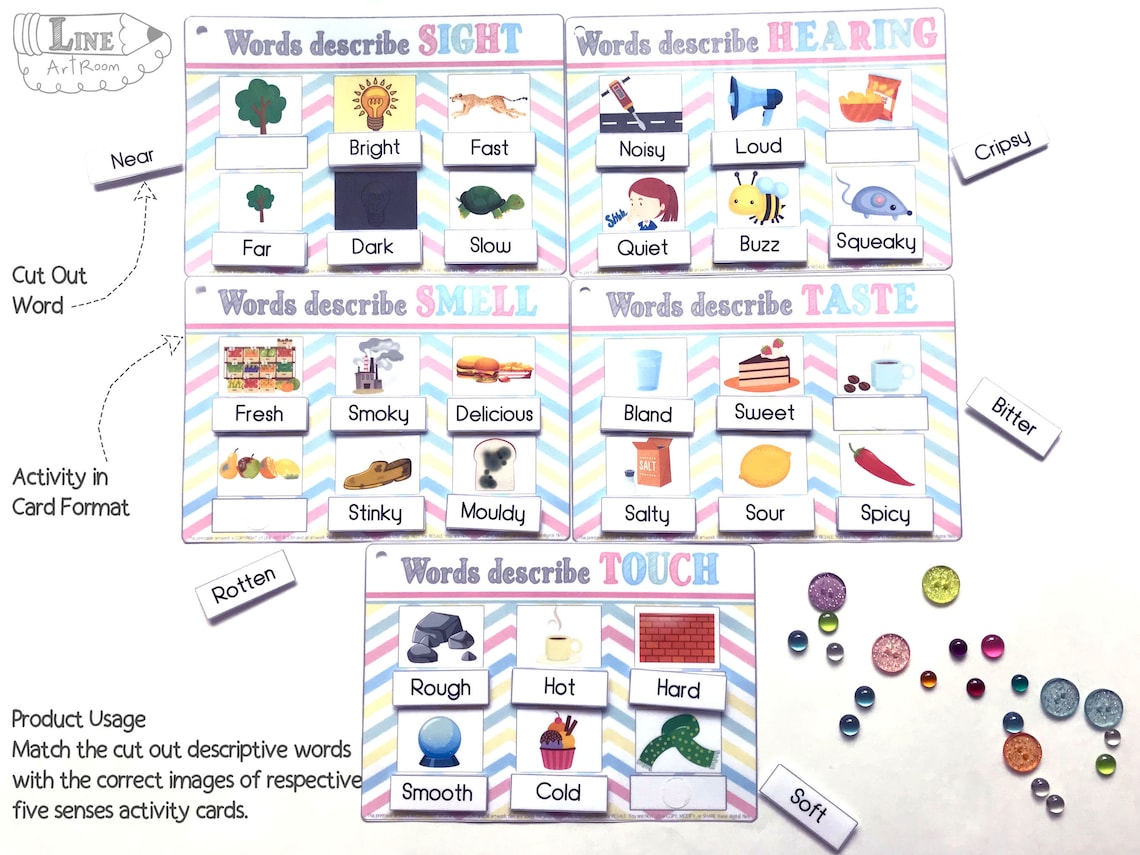 Five Senses Sorting Activity Cards. Body Puzzle. Body Parts Busy Book ...