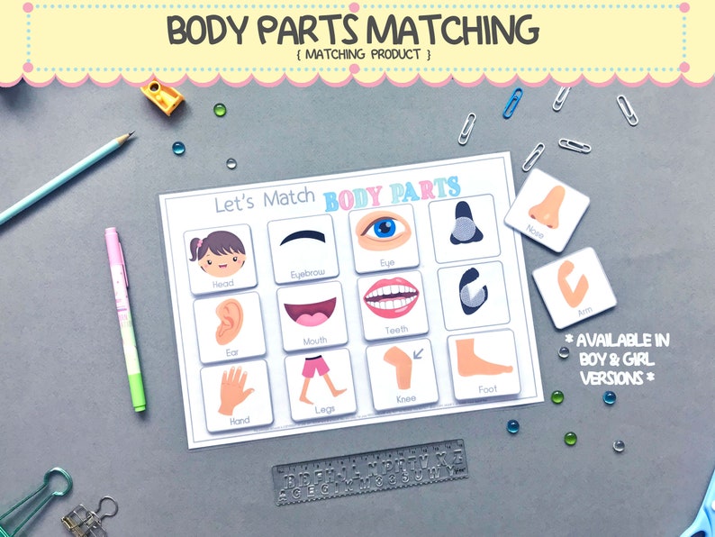 Five Senses Sorting Activity Cards. Body Puzzle. Body Parts - Etsy