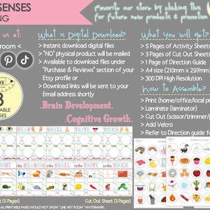 Five Senses Sorting Activity Cards. Body Puzzle. Body Parts Busy Book ...