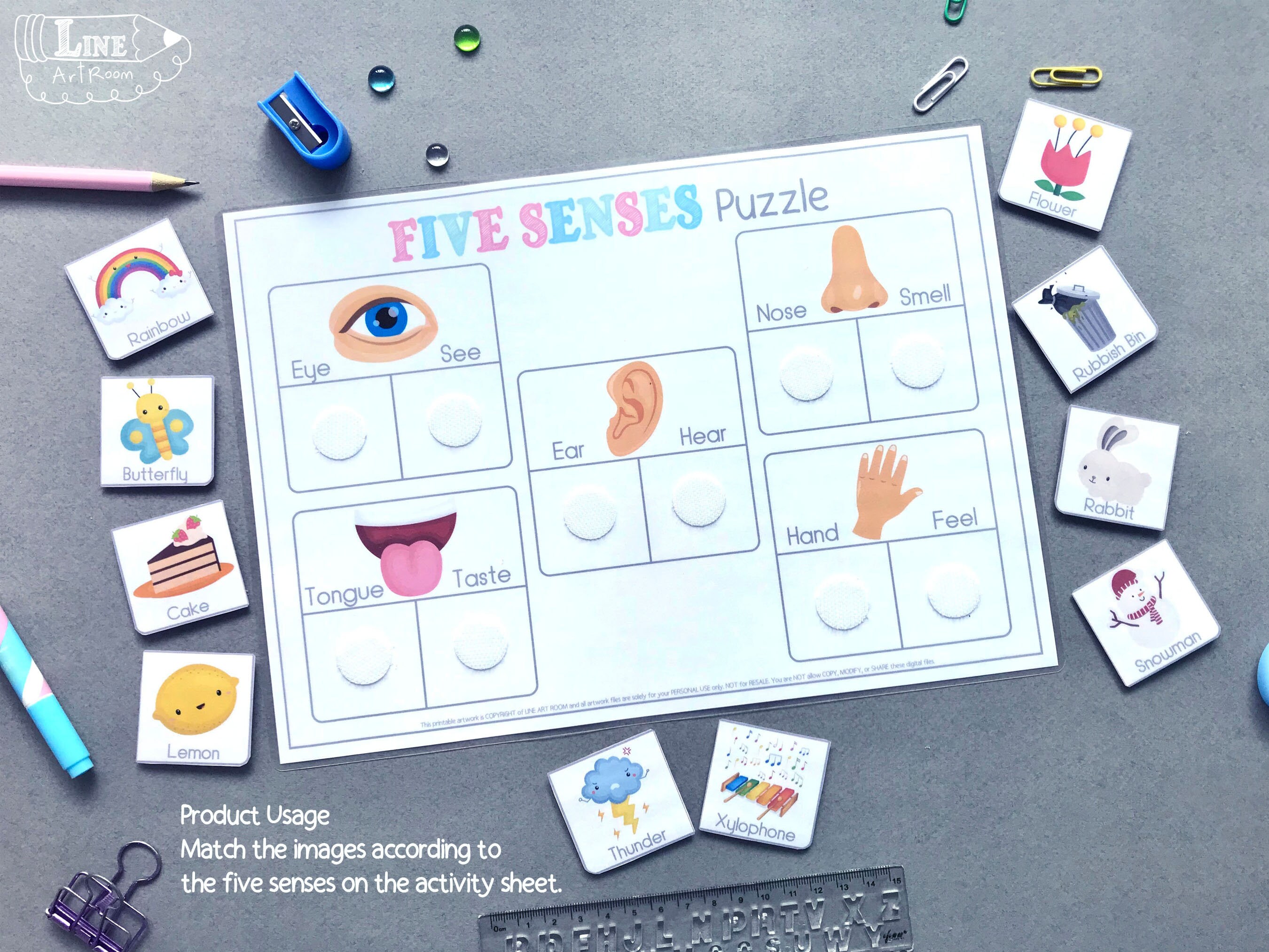 Five Senses Printables as Downloadable Toddler Activities. Body Parts ...