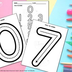 11 Large Outline Numbers Tracing Activities Worksheets for Kids, Learn ...