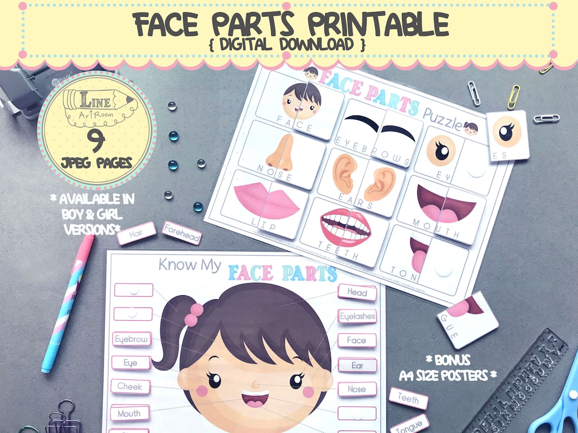 Face Parts Activities for Kids. Facial Features Quiet Book. - Etsy