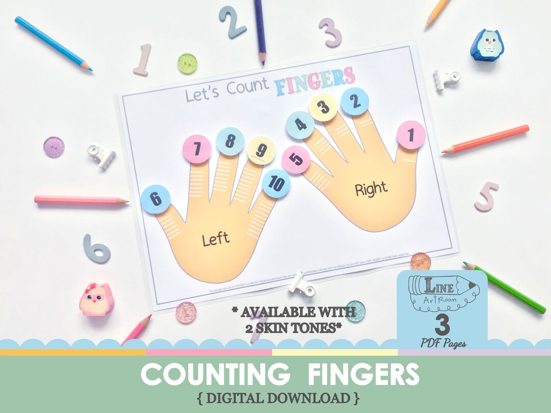 Counting Fingers Number Matching Printable Toddler Activity Kit ...
