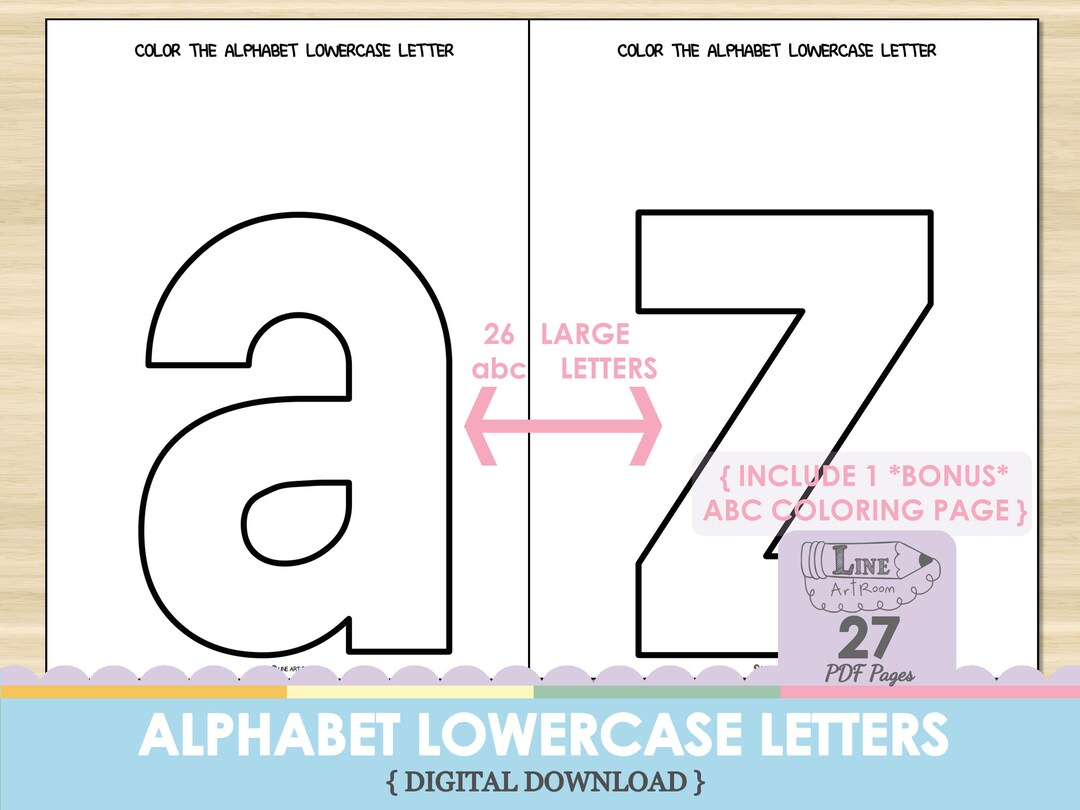 Big ABC Lowercase Letters Coloring Craft Templates for Classroom ...
