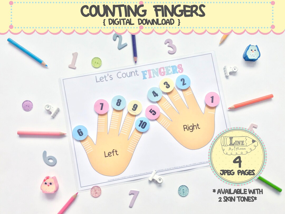 Counting Fingers Number Matching Printable Toddler Activity - Etsy
