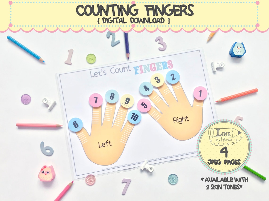 Counting Fingers Number Matching Printable Toddler Activity - Etsy