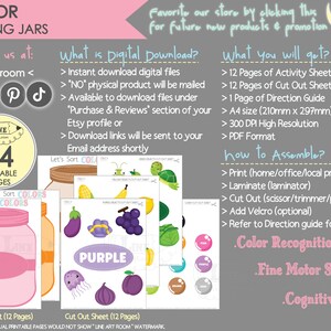 Educational Color Sorting Jar Hands on Activities for Kids, Preschool ...