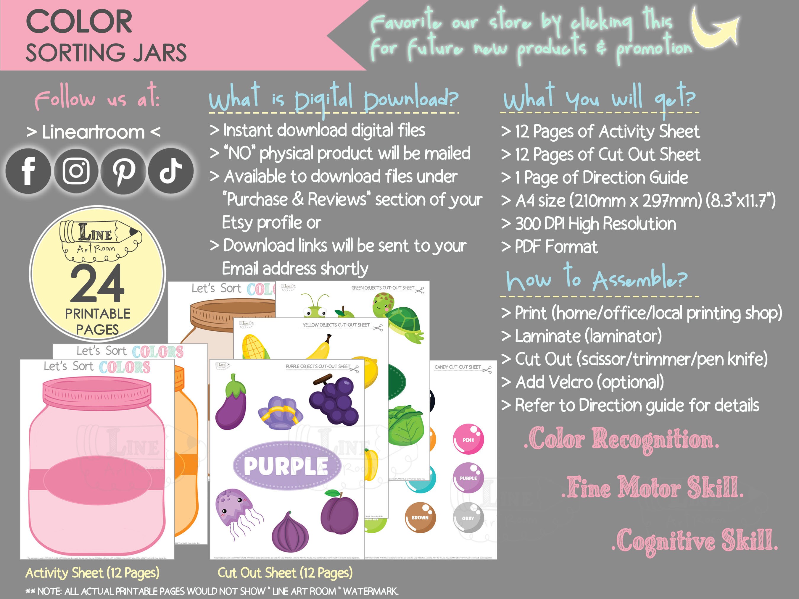 Educational Color Sorting Jar Hands on Activities for Kids, Preschool ...