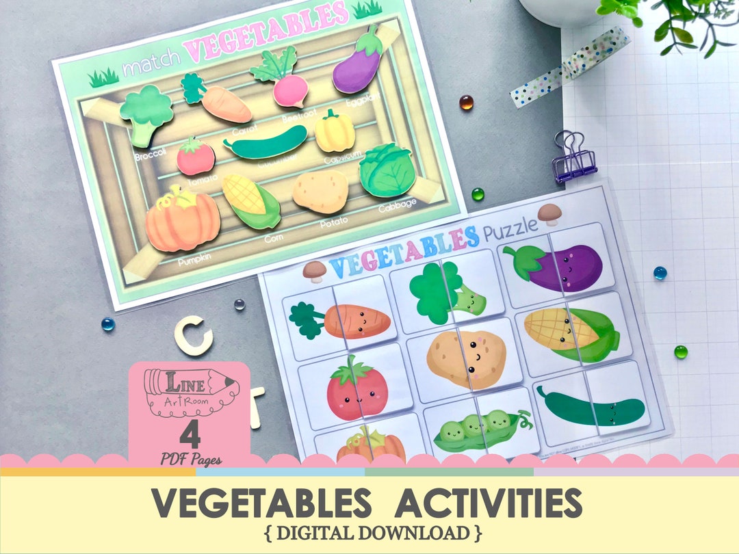 Montessori Vegetables Matching & Busy Puzzle. Activity Book for 2 Year ...