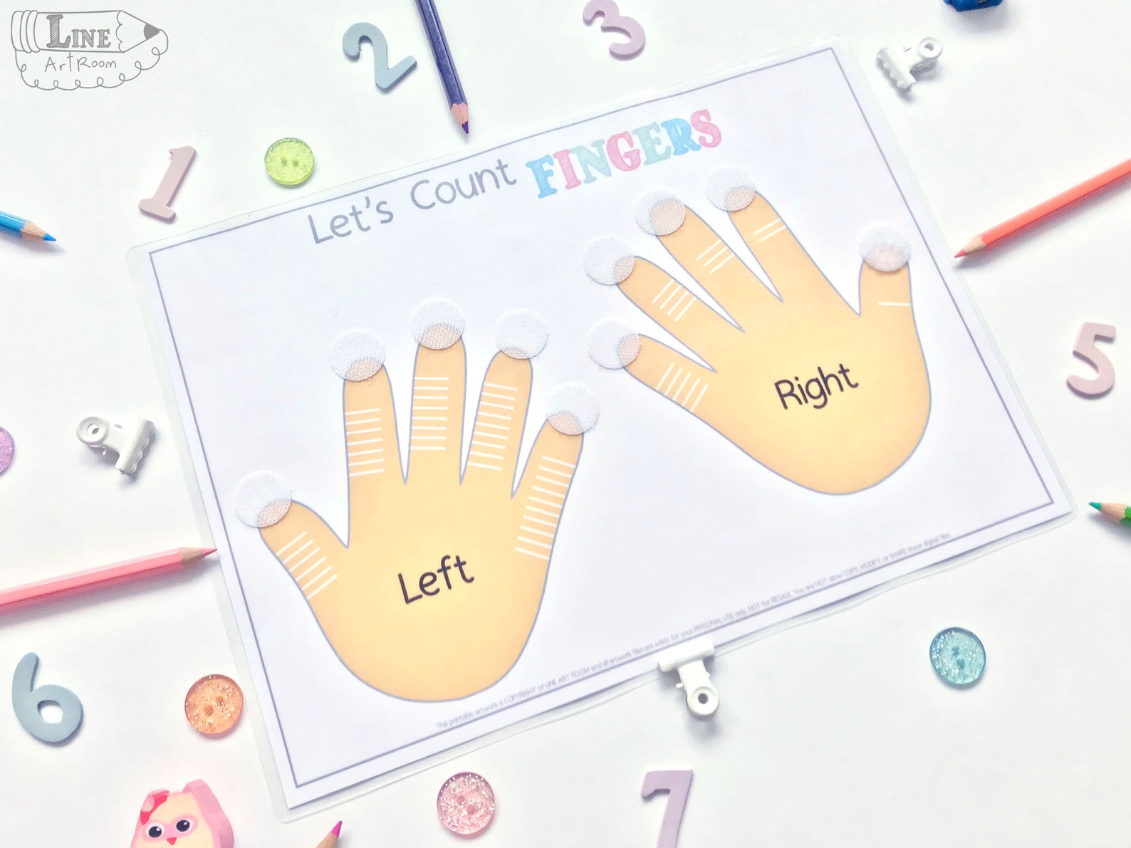 Counting Fingers Number Matching Printable Toddler Activity Kit ...