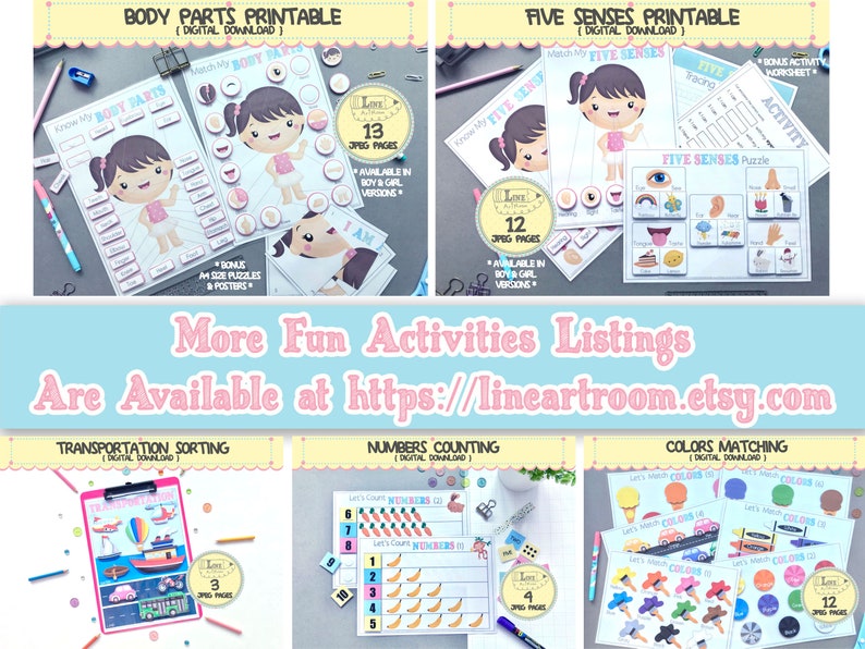 Body Parts Printable as Downloadable Toddler Activities. Montessori ...
