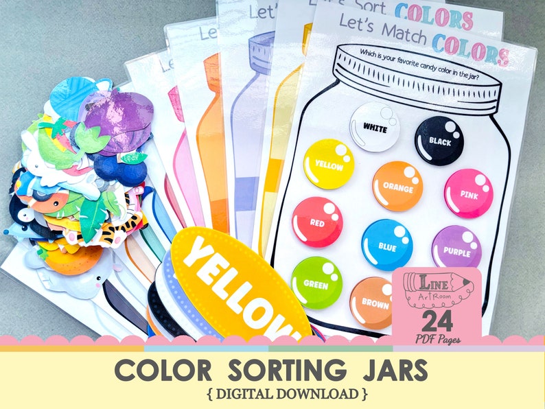 Educational Color Sorting Jar Hands on Activities for Kids, Preschool ...