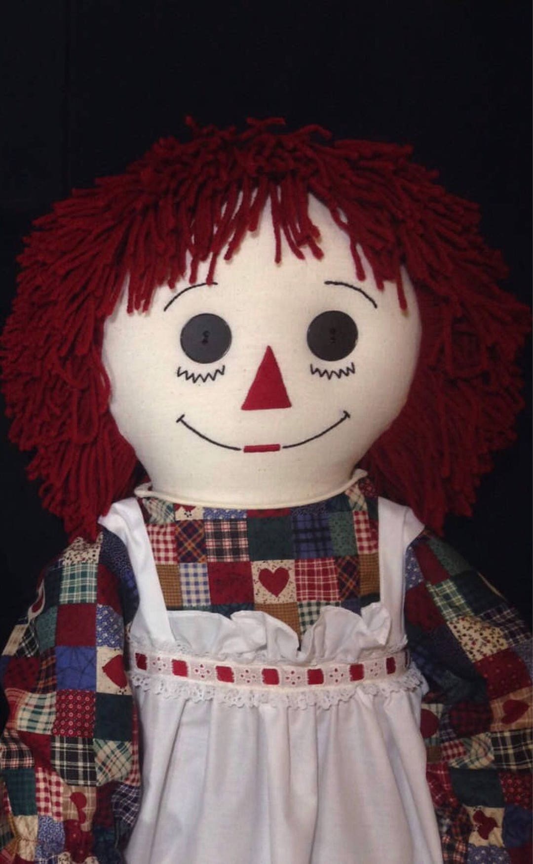 36 Inch Handmade Raggedy Ann Doll/burgundy Hair, Burgundy Heart ...
