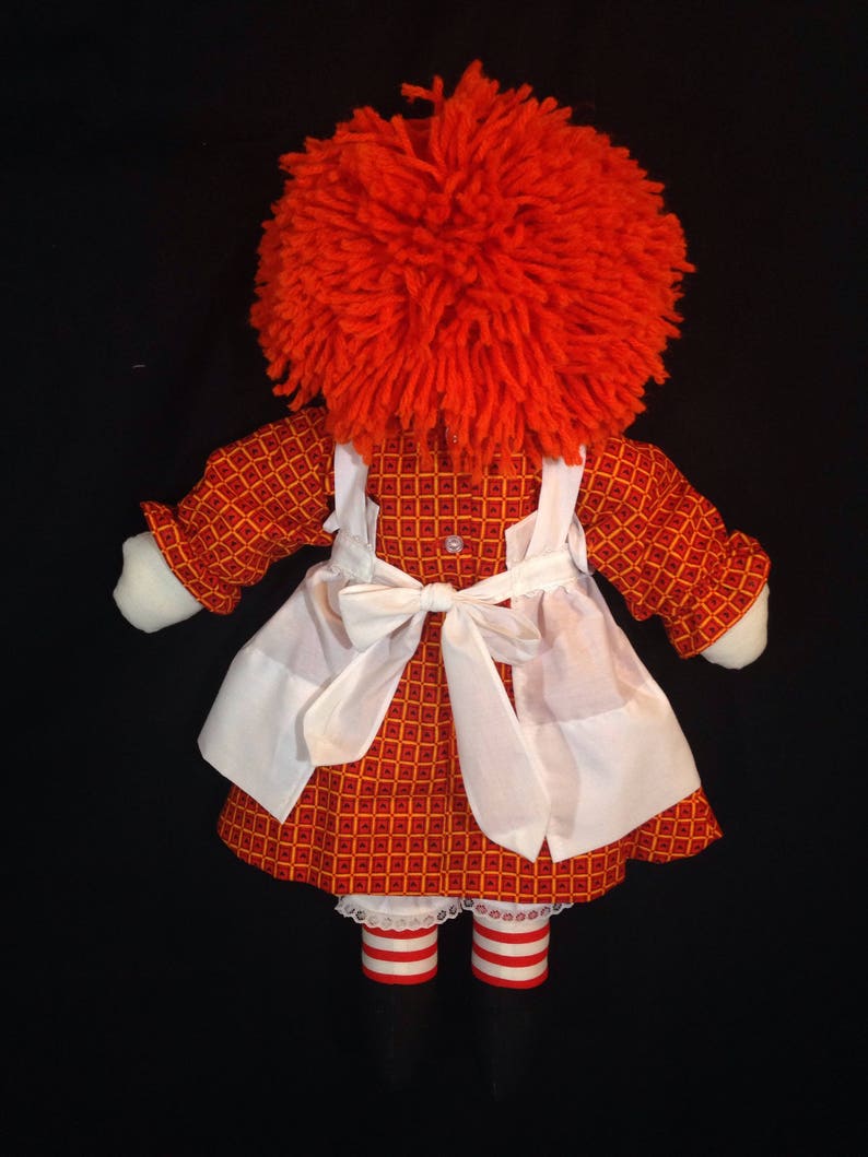 20 Inch Handmade Raggedy Ann Doll/orange Hair Orange Check - Etsy