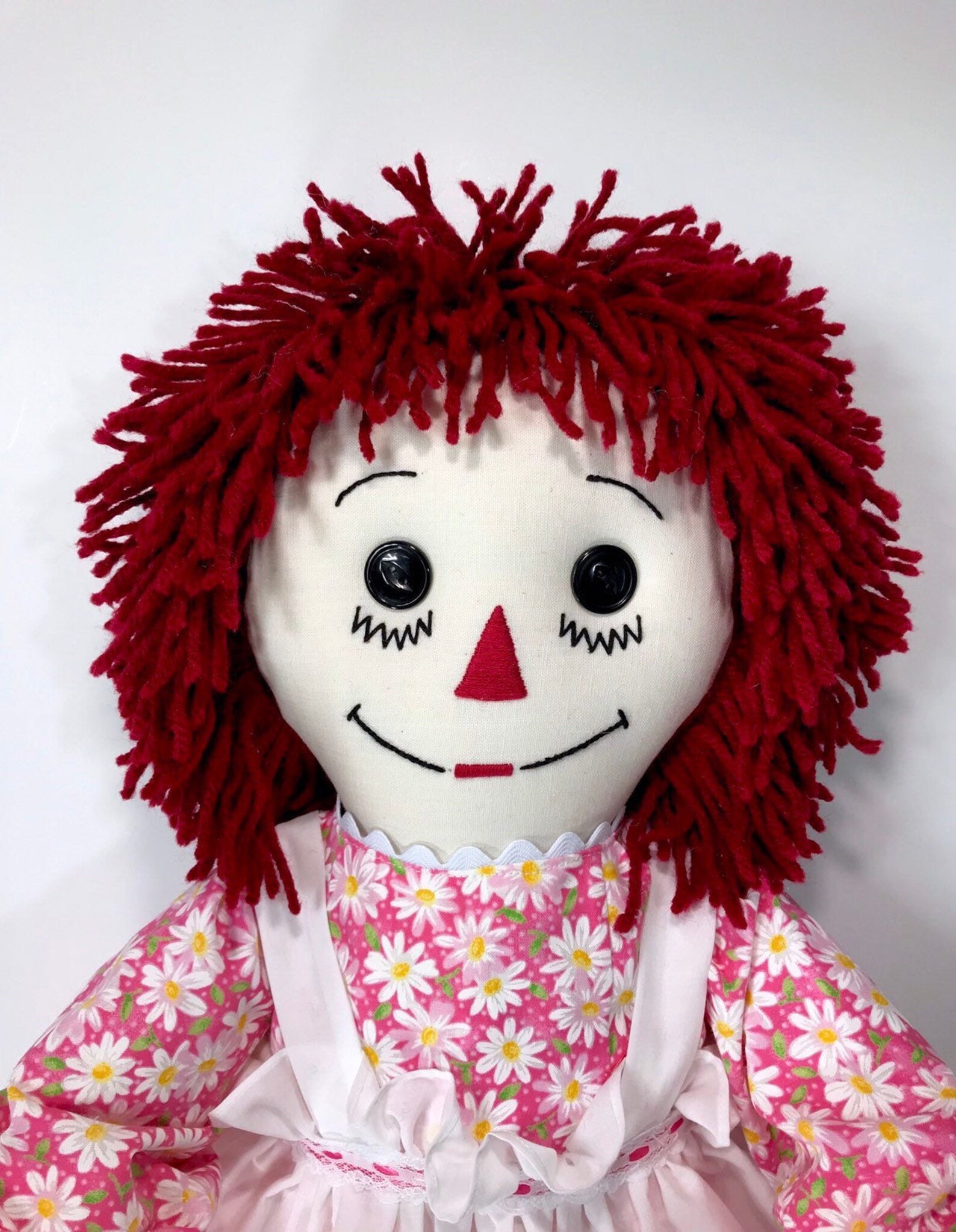 25 Inch Handmade Raggedy Ann Doll/red Hair Pink Dress With - Etsy