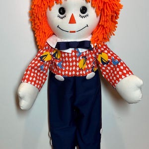 25 Inch Handmade Raggedy Andy Suit and Hat; Orange/red Sailboat Print ...