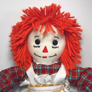15 Inch Handmade Raggedy Ann Doll; Red or Orange Hair,red, Yellow ...