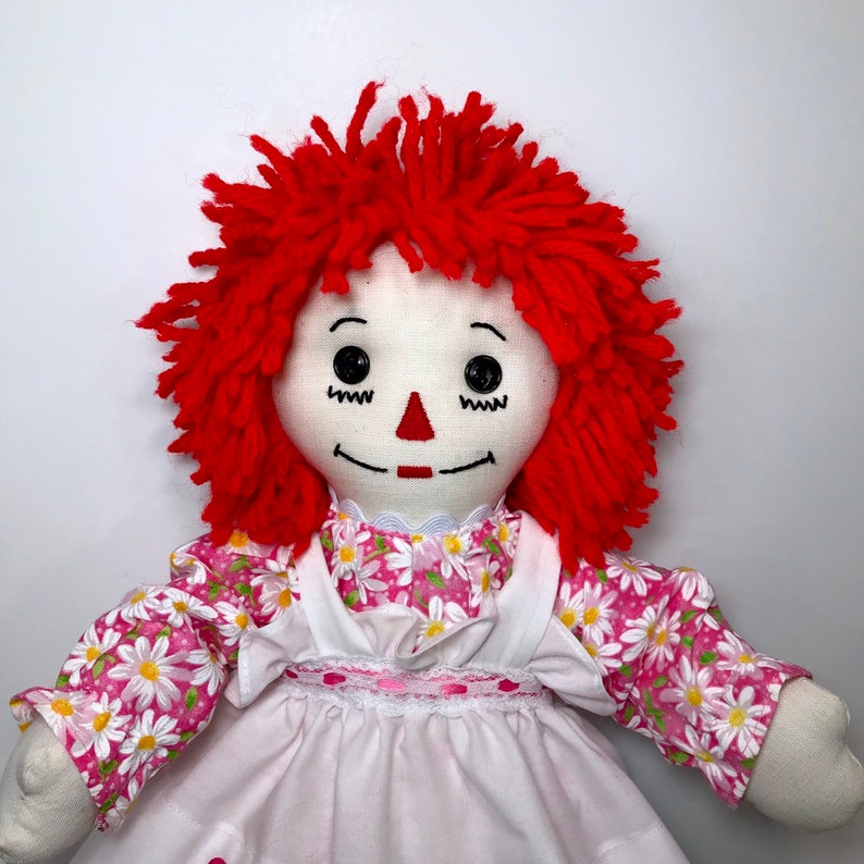 15 inch Handmade Raggedy Ann Doll/Red Hair Pink Dress with | Etsy