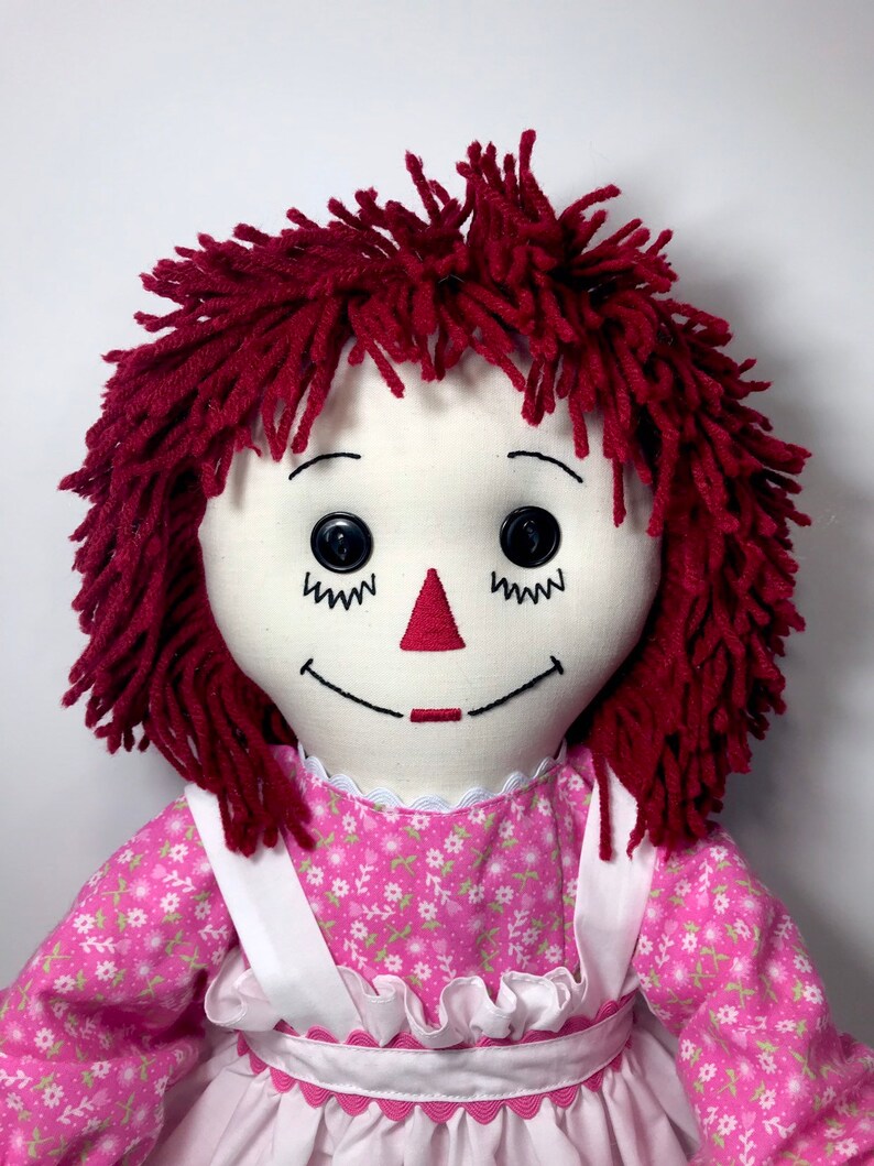 25 Inch Handmade Raggedy Ann Doll/red Hair, Pink Dress With White ...