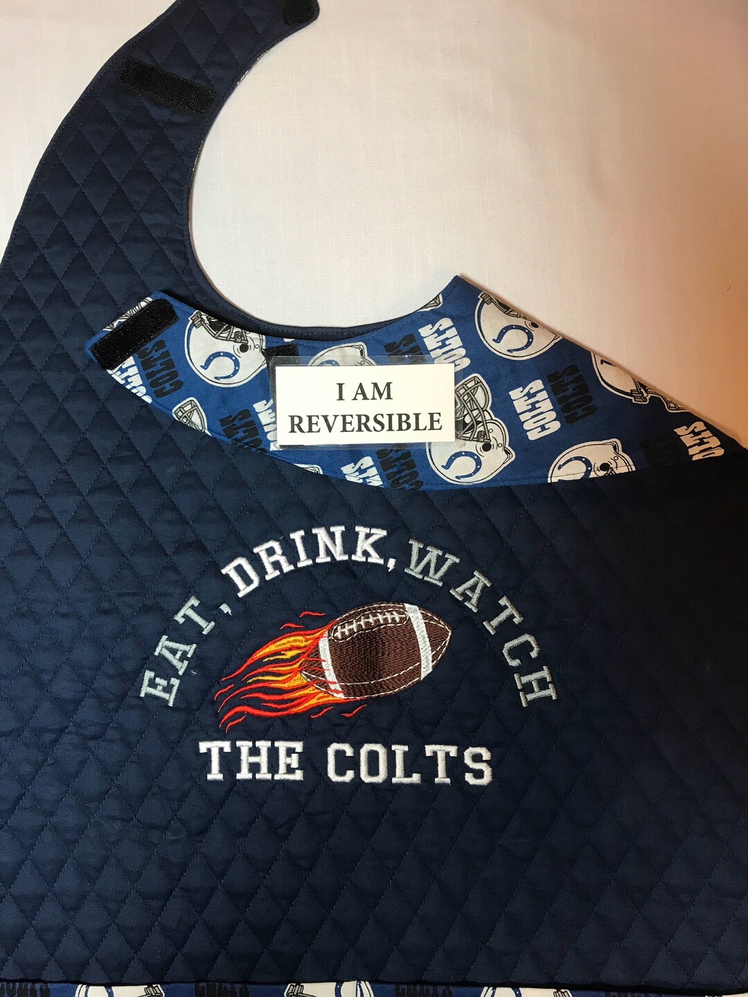 REVERSIBLE, Indianapolis Colts Inspired Football Adult Bib/clothing ...