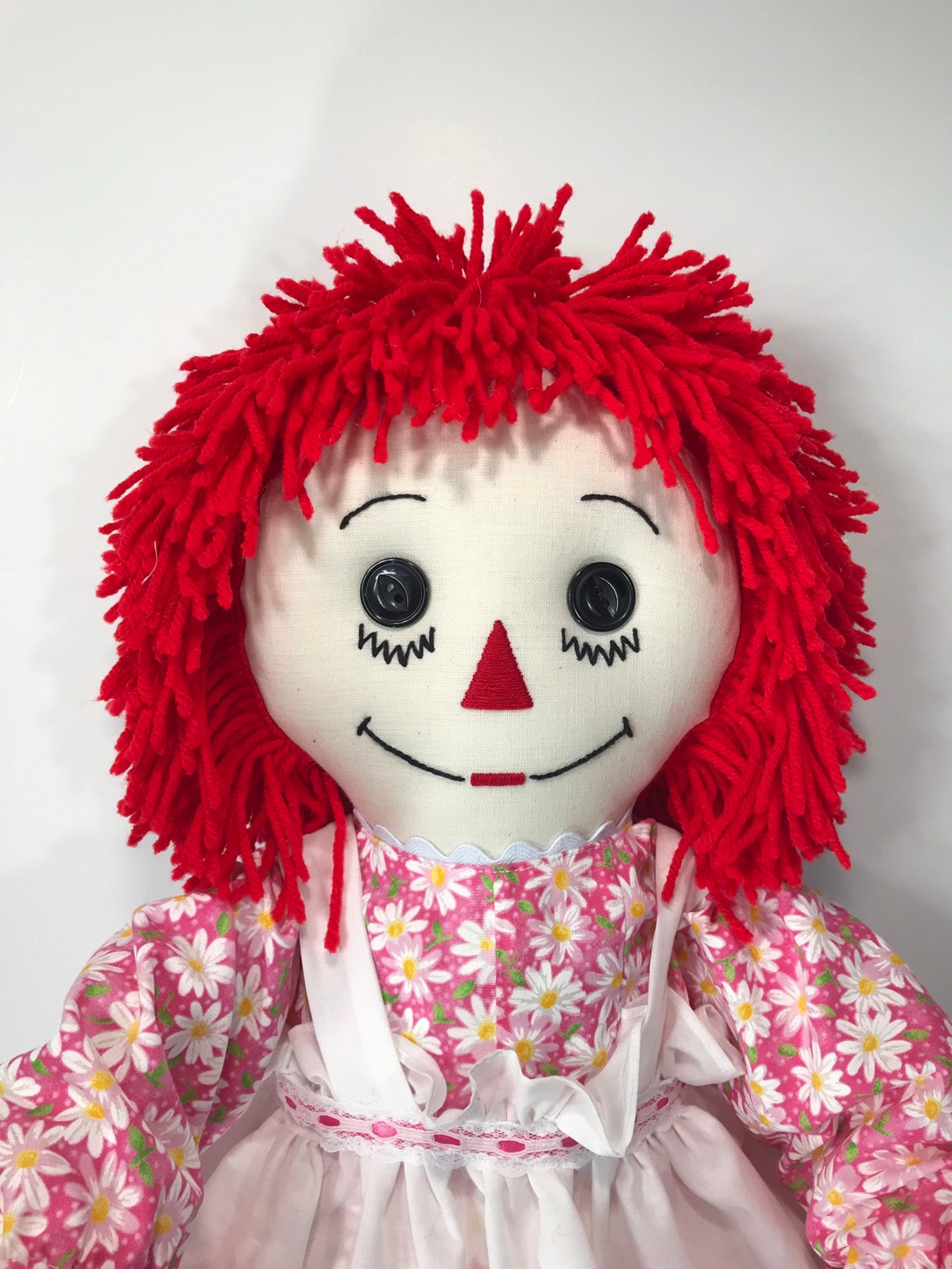 25 Inch Handmade Raggedy Ann Doll/red Hair Pink Dress With | Etsy