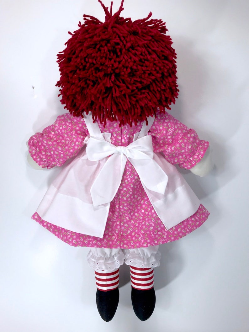 25 Inch Handmade Raggedy Ann Doll/red Hair, Pink Dress With White ...