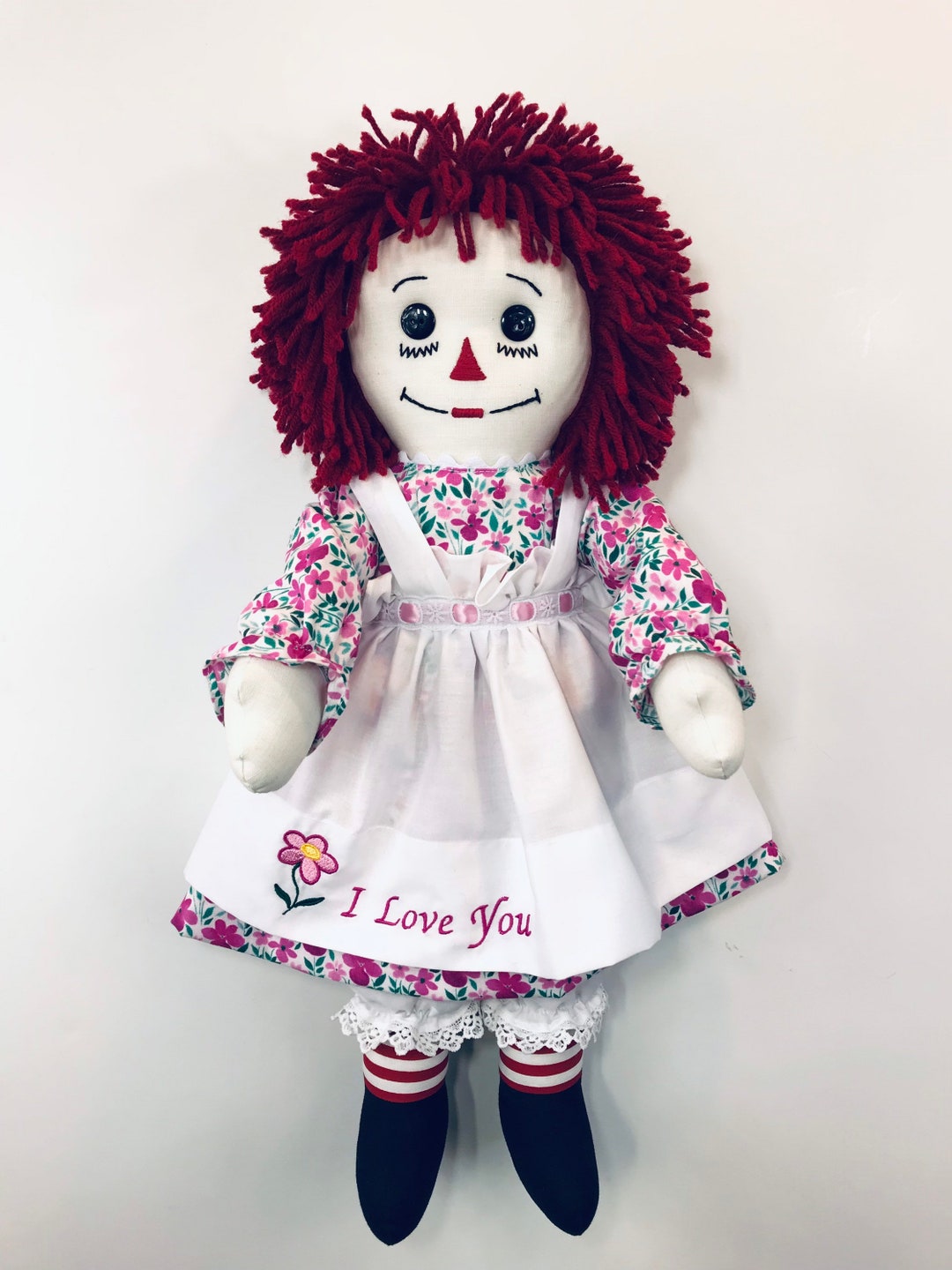 20 Inch Handmade Raggedy Ann Doll/burgundy, Orange or Red Hair, Pink ...