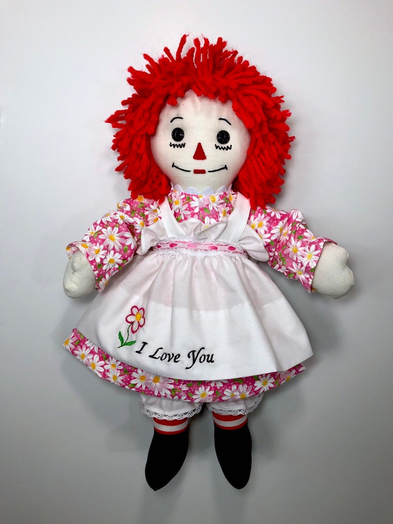 15 inch Handmade Raggedy Ann Doll/Red Hair Pink Dress with | Etsy