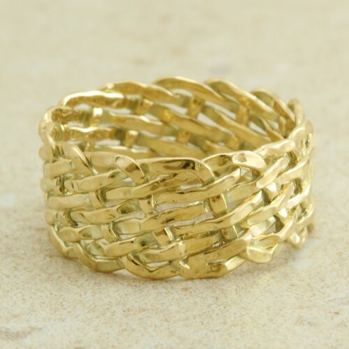 Unique Wide Wedding Band for Women Silver-gold Ring Wide & - Etsy Israel