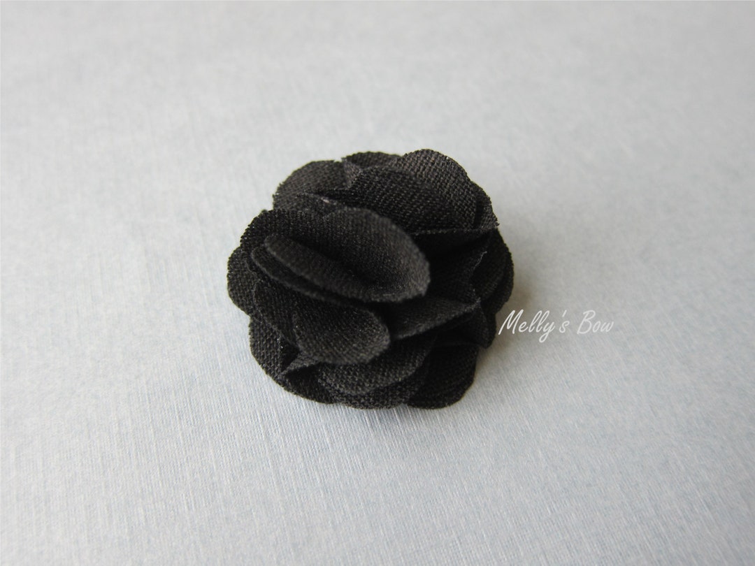 Black Linen Lapel Flower Pin - Wedding Boutonniere - Tuxedo Corsage - Etsy