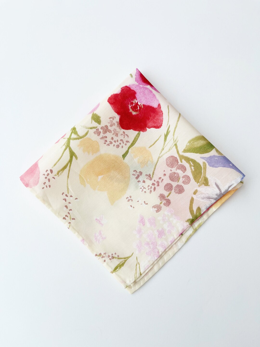 Cotton Silk Hand Rolled Hem Handkerchief / Pocket Square - Pastel ...