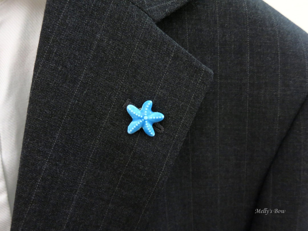 Blue Starfish Lapel Pin: Small Suit Pin (0.75") - Etsy
