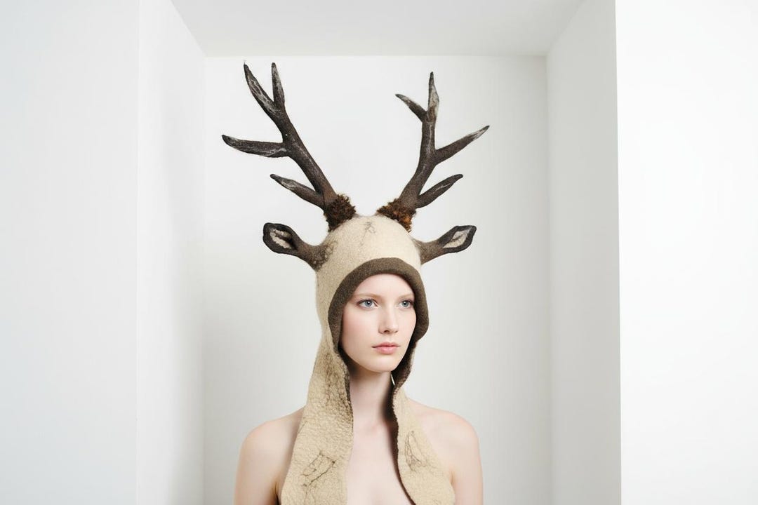 Deer Antler Costume Hat | Fantasy Woodland Creature Cosplay Headdress ...