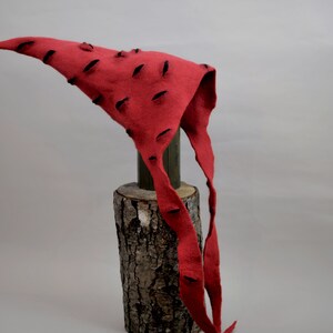 Red Witch Hat | Felted Wool Wizard Costume Hat | Pointy Hat With ...